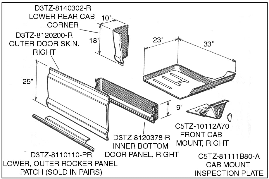 Door & Pillar Patch Panels for Fords