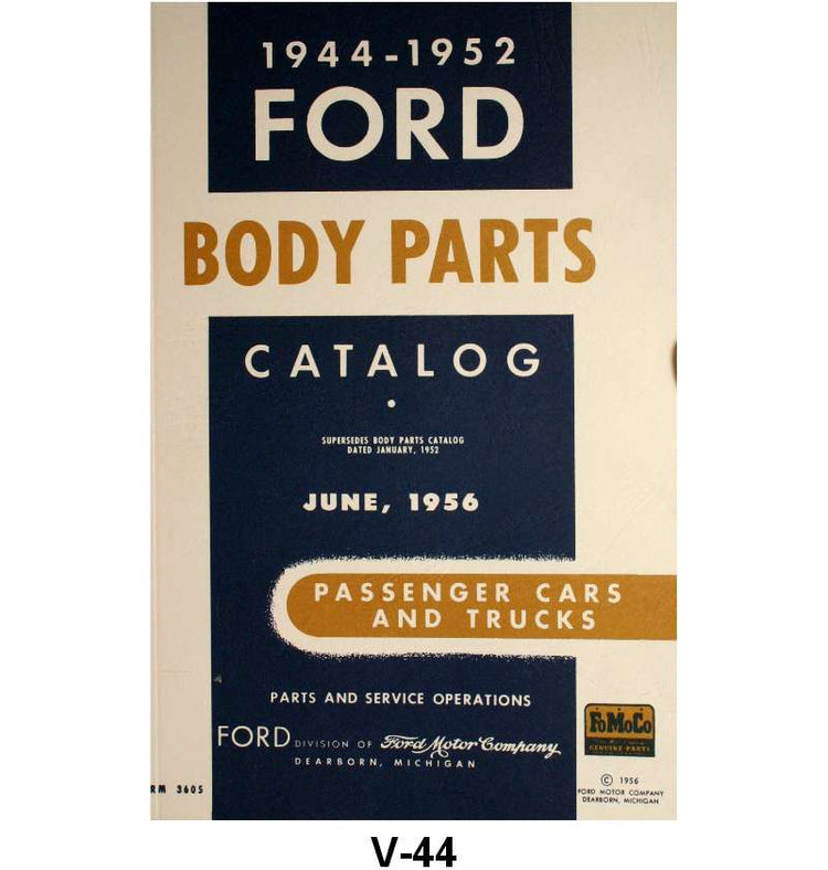 Vintage Ford Body Parts Lists