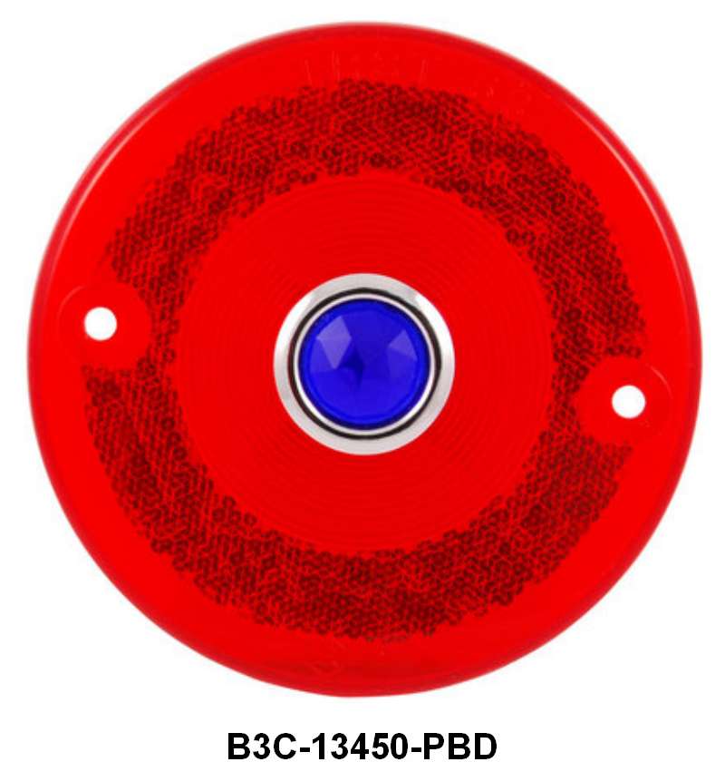 ROUND TAIL LIGHT LENS WITH BLUE DOT- 53-54 F-100/F-250