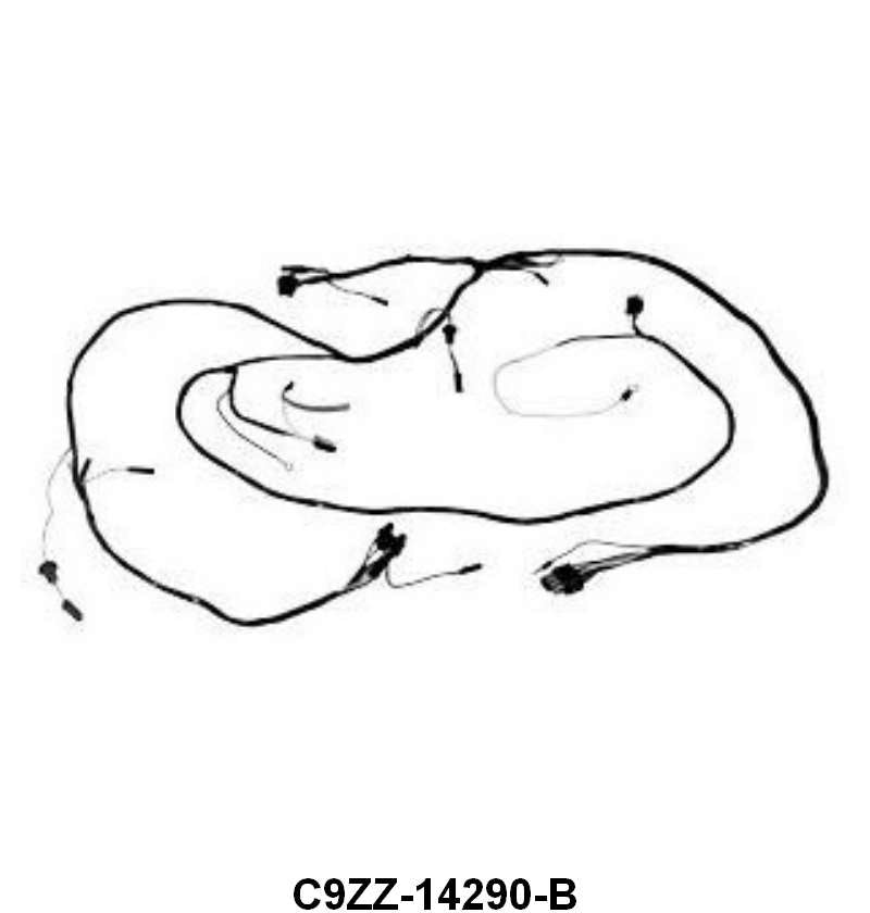 Headlight Wiring Harness - 69 Mustang W/Tach