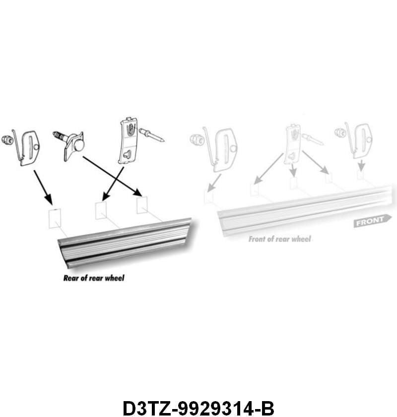 Rocker Molding 73-79 F-100/350 RH Rear Bed