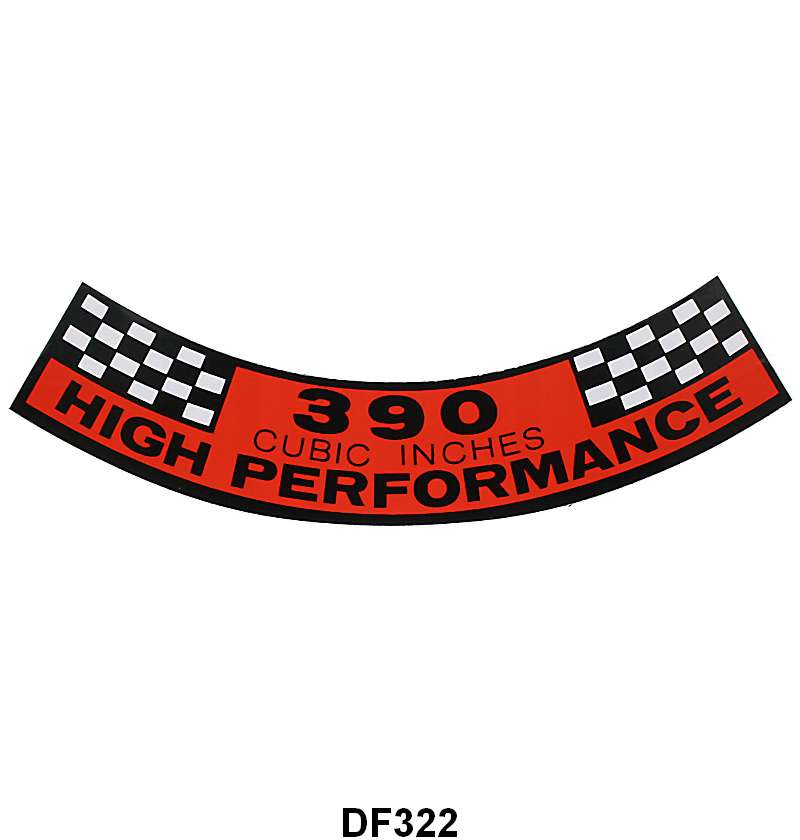390 High Performance Air Cleaner Decal
