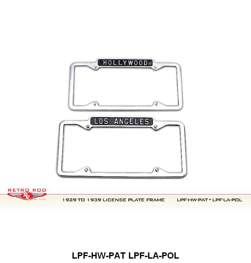 Polished LA License Plate Frame - Classic Ford